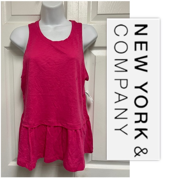 New York & Company | Tops | Nyc Hot Pink Racerback Back Ruffled Tank ...